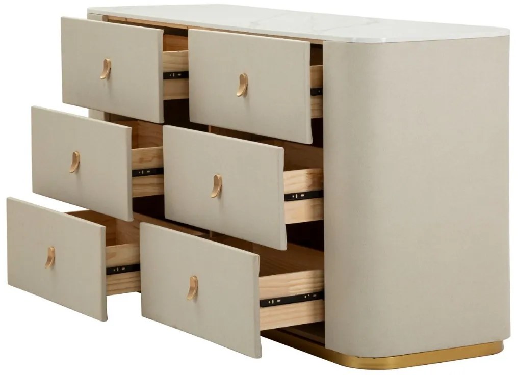 Designová komoda Ondelette 140 cm krémová