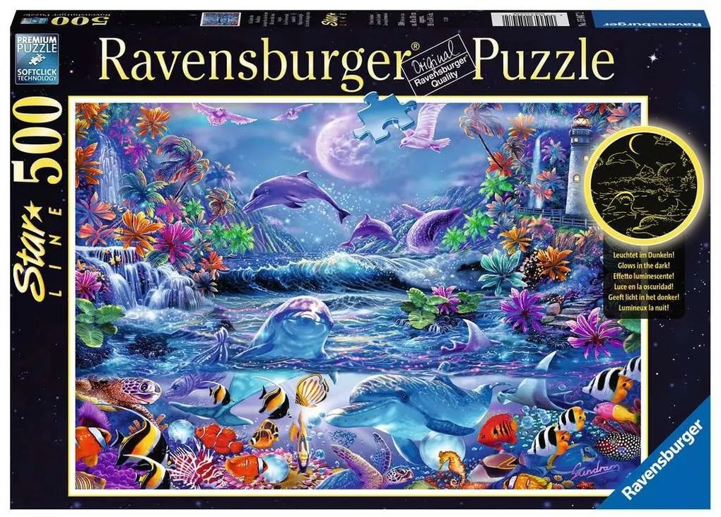 Ravensburger svítící puzzle magický úplněk 500 dílků