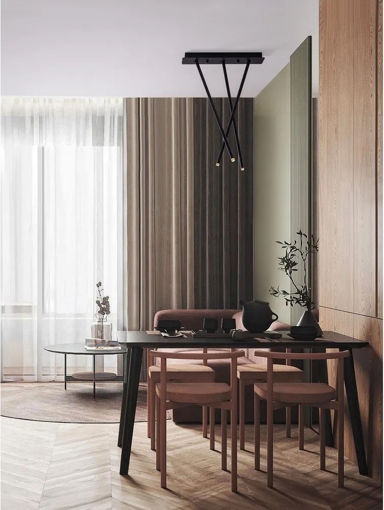 Matně černé hliníkové LED stropní svítidlo s ohybatelnou konstrukcí 10x45 cm Stilvi – Nova Luce
