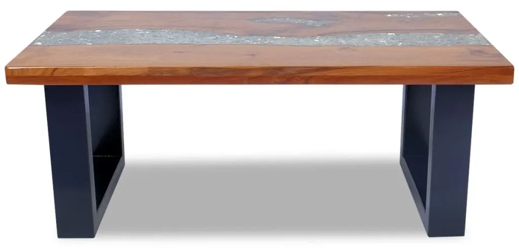 vidaXL Marketos Konferenční stolek, teak a pryskyřice 100x50 cm