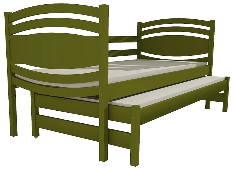 Vomaks Dětská postel s výsuvnou přistýlkou DPV 027 80 x 190 cm moření olše