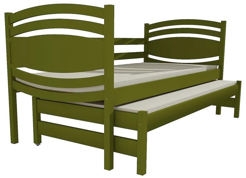 Vomaks Dětská postel s výsuvnou přistýlkou DPV 027 90 x 200 cm moření olše