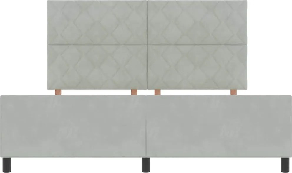 Postel s boxspringem s čelo Světle šedá 180 x 200 cm samet 3345023