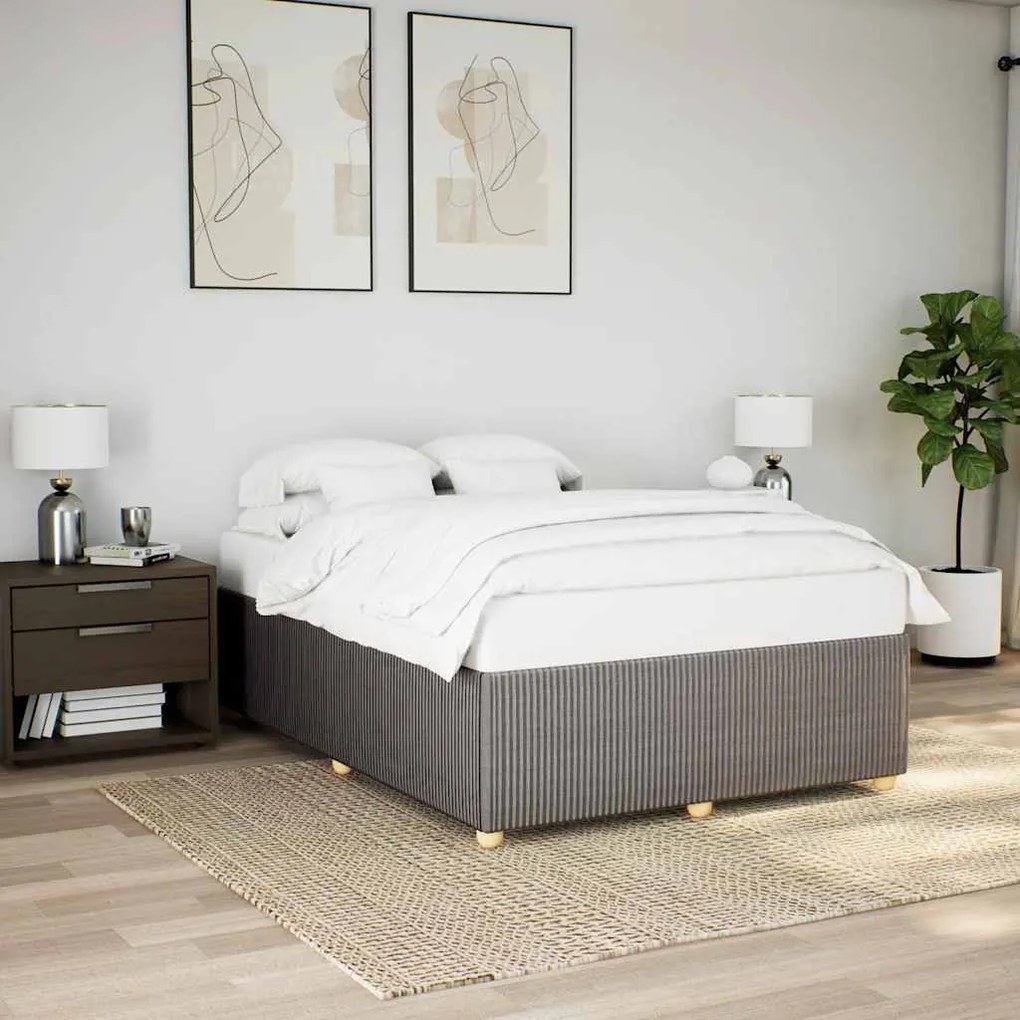 Rám postele bez matrace taupe 140 x 200 cm textil 3284946