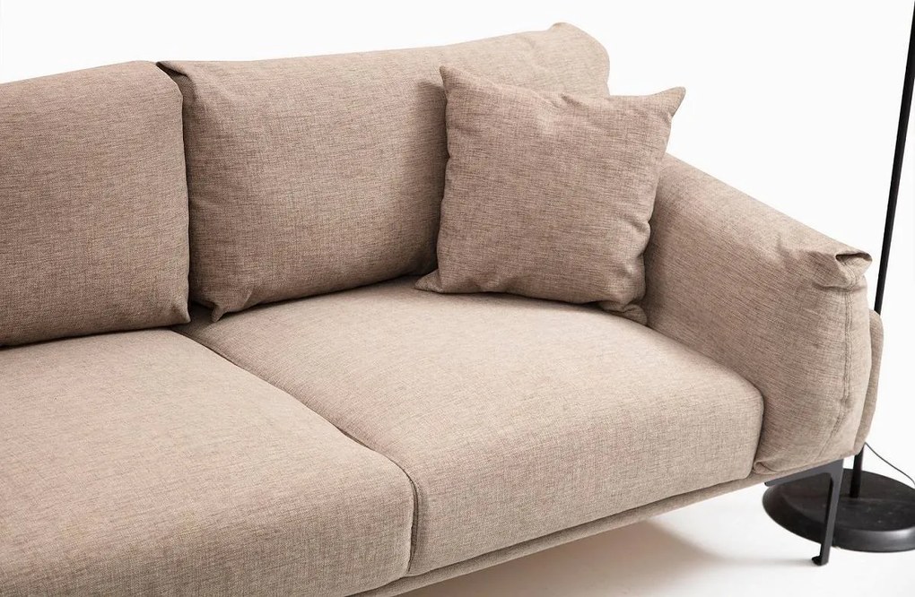Designová rohová sedačka Pallavi 255 cm hnědá - levá