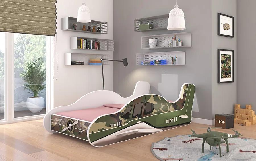 Dětská postel Plane zelená 160x80 cm