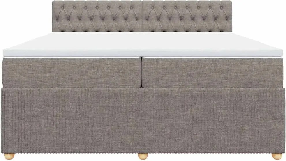 Box spring postel s matrací taupe 200x200 cm textil 3287574