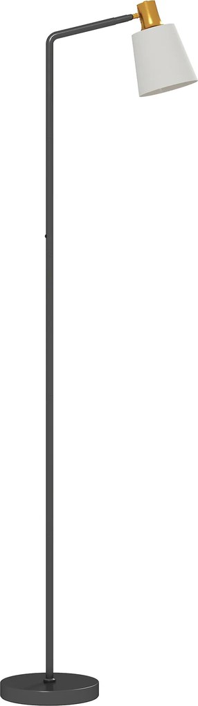 HOMCOM LED stojací lampa do obývacího pokoje, stojací lampa s 350° otočnou hlavou, stojací lampa s barevnými teplotami 3000K/4000K/6500K, černá