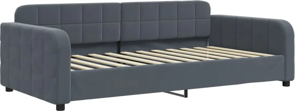 Válenda s matrací tmavě šedá 90 x 200 cm samet 3196906