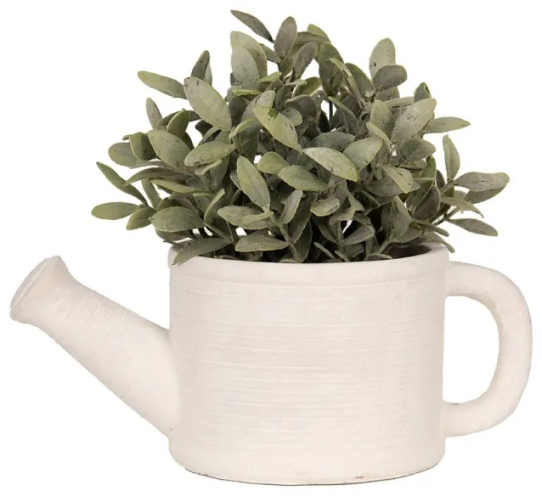 Šedý cementový obal na květináč ve tvaru konve – 27x15x11 cm