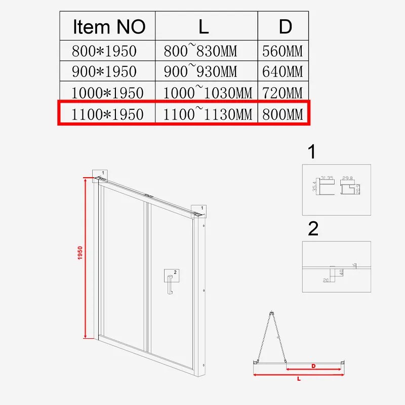 BPS-koupelny Zalamovací posuvné sprchové dveře HYD-DN09D 110 chrom/transparent pro instalaci do niky - bez vaničky