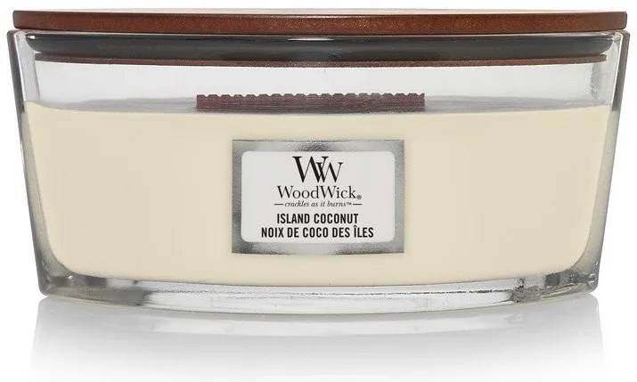 Svíčka woodwick island coconut hearthwick candle 453,6 g