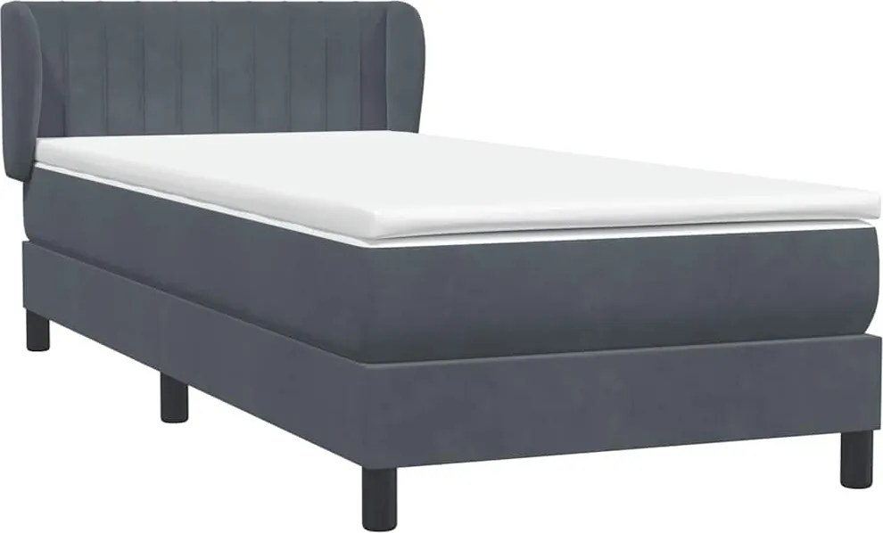 Box spring postel s matrací tmavě šedá 80x220 cm samet 3317716
