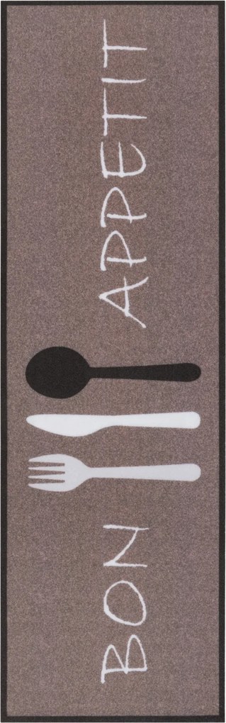 Hanse Home, Běhoun Cook & Clean 105724 Brown White, 50x150, hnědá, kuchyně