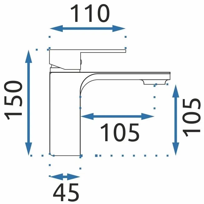 Umyvadlová baterie REA URBAN nízká černá mat