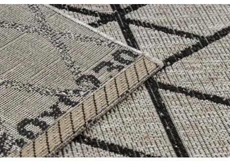 Dywany Luszczow Kusový koberec SIZAL FLOORLUX 20508 stříbrný / Černá TROJÚHELNÍK Rozměr koberce: 120 x 170 cm