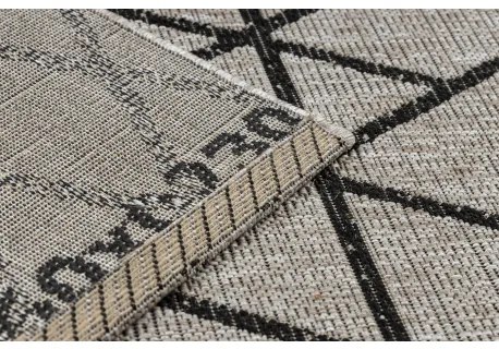 Dywany Luszczow Kusový koberec SIZAL FLOORLUX 20508 stříbrný / Černá TROJÚHELNÍK Rozměr koberce: 80 x 150 cm