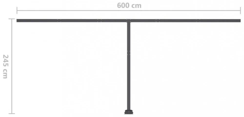 Ručně zatahovací markýza s LED světlem 600x300 cm Dekorhome Bílá / modrá