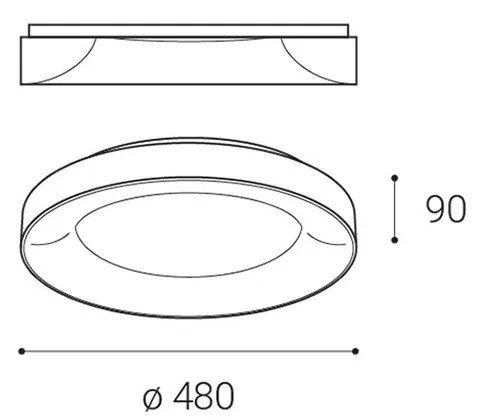 Led2 Stropní LED svítidlo BELLA ø 48 cm, černá Varianty: 3000K/4000K ZIGBEE TW