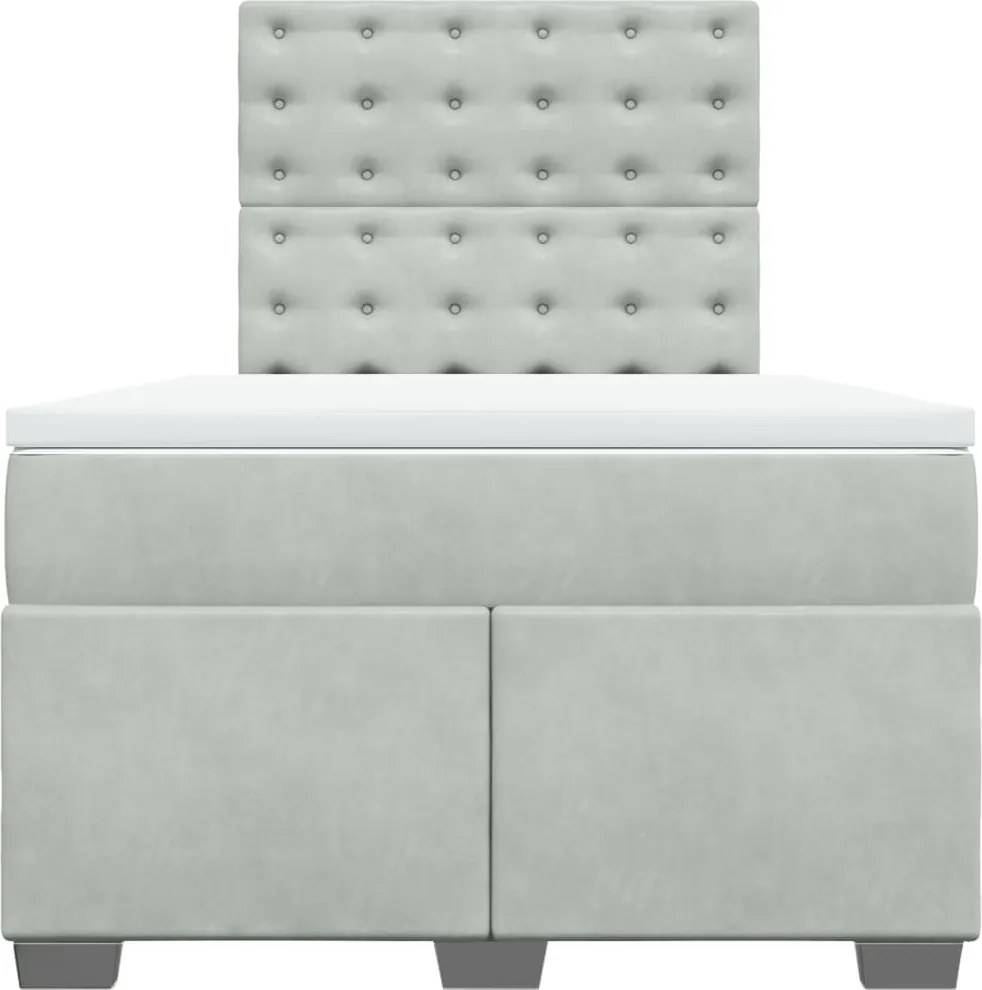Box spring postel s matrací světle šedá 120 x 200 cm samet 3293194