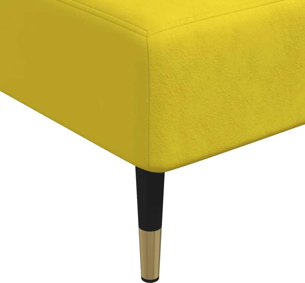 vidaXL Rozkládací pohovka ve tvaru L 279 x 140 x 70 cm samet [3157219] Barva: Žlutá