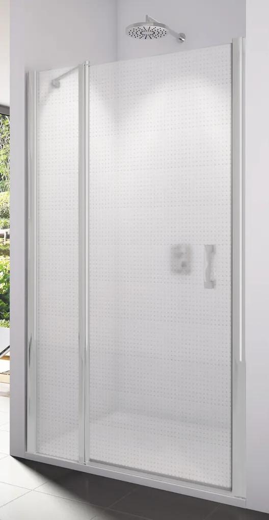 SanSwiss SL13 1000 01 30 Sprchové dveře jednokřídlé s pevnou stěnou 100 cm, matný elox/mastercarré