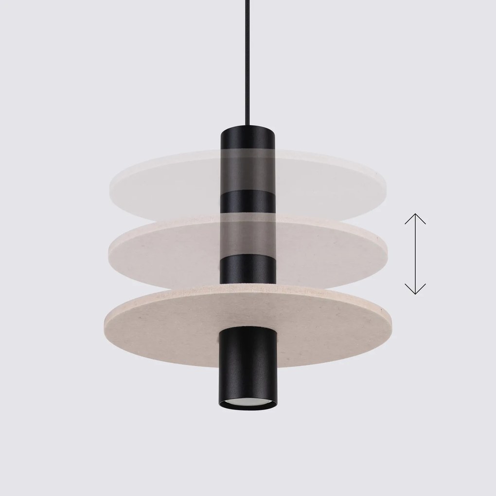 Sollux Lighting Závěsná lampa PELTA 1 černá/béžová