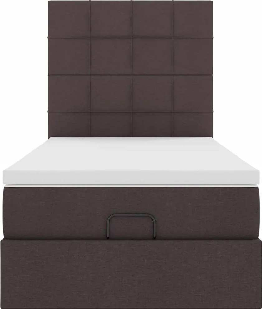Osmanský postel s matrací tmavě šedá 100x200 cm textil 3313136