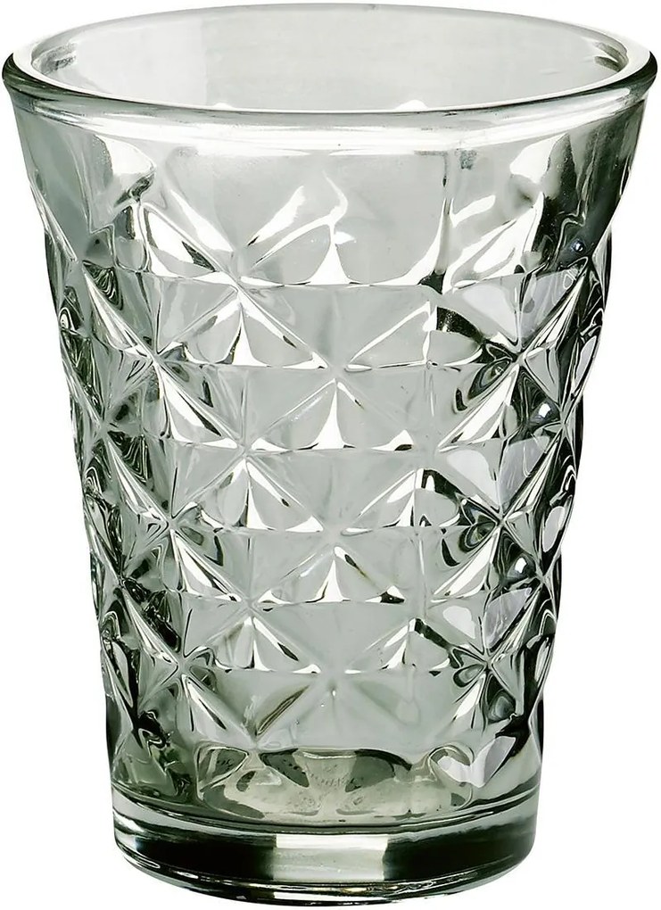 Tine K Home Svícen Facet glass Aqua 10 cm, šedá barva, sklo