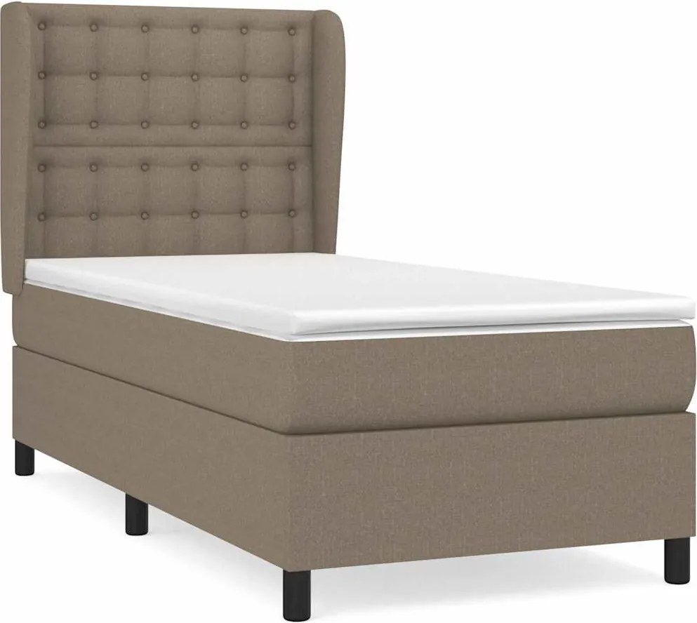 Box spring postel s matrací taupe 100 x 200 cm textil 3128265