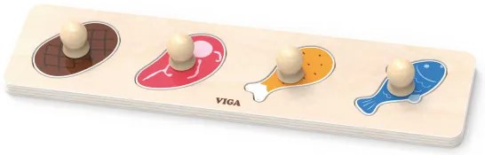 Dřevěná vkládačka s úchyty Viga 44533 jídlo