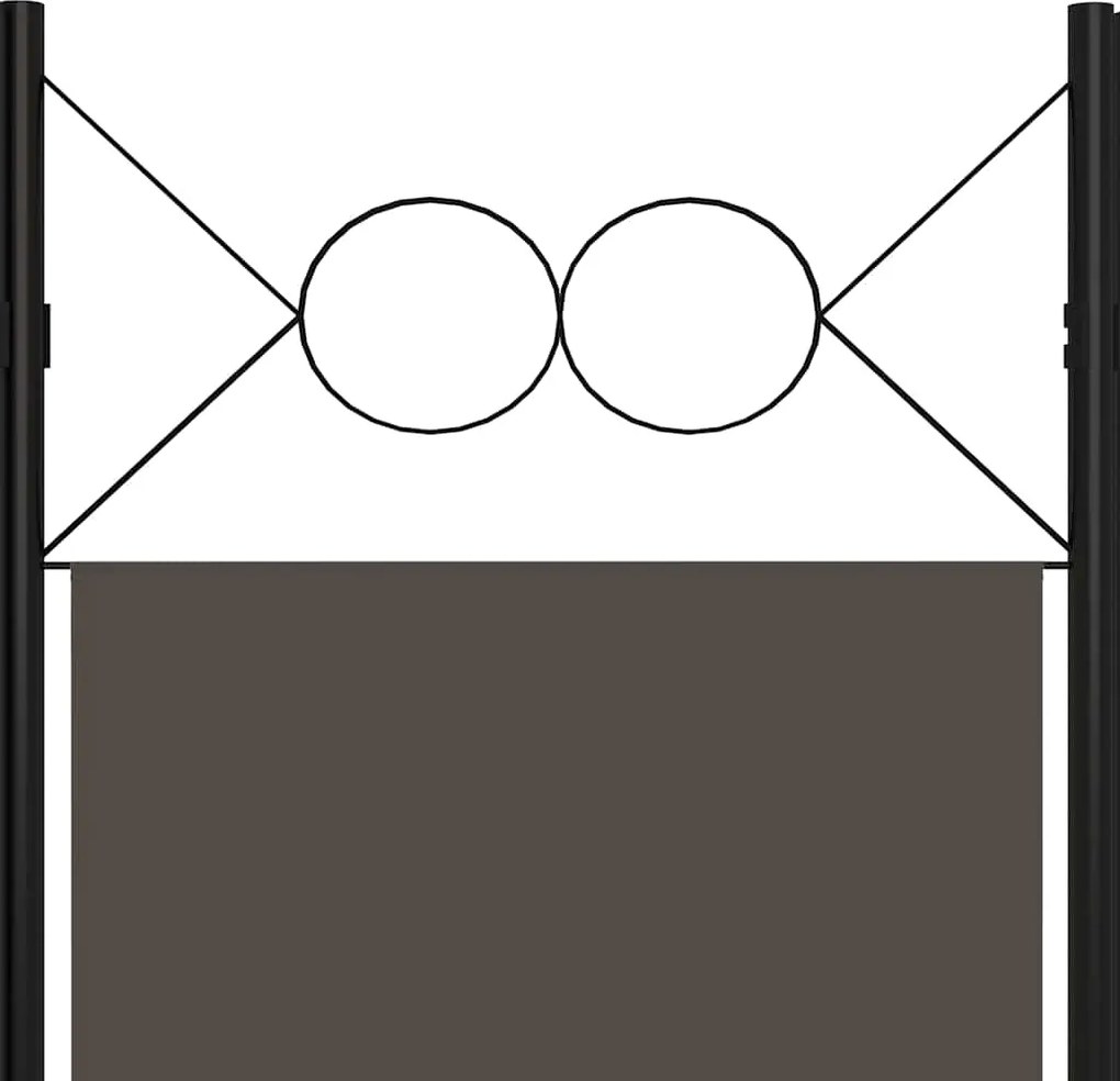5dílný skládací paraván antracitový 200 x 180 cm 320709
