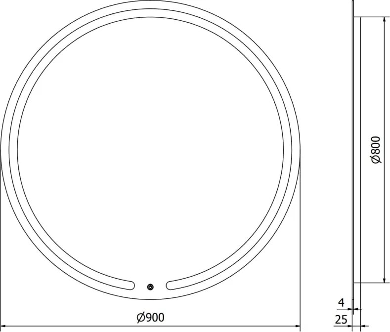 Mexen Rose kulaté osvětlené koupelnové zrcadlo, 90 cm, LED 6000K, proti mlze - 9810-090-090-611-00