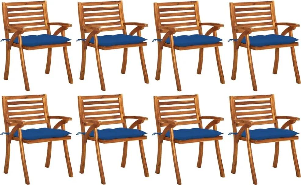 vidaXL Zahradní židle s poduškami 8 ks masivní akáciové dřevo [3075224] Barva: antracitová