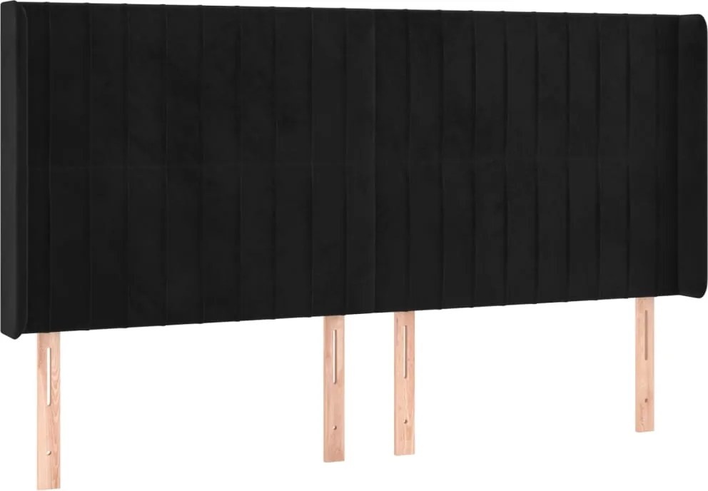 Box spring postel s matrací a LED černá 180x200 cm samet 3139699