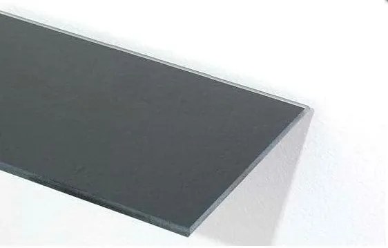 Černá polička COVER 60 x 12 cm ze skla lacobel, bez úchytů 100-036