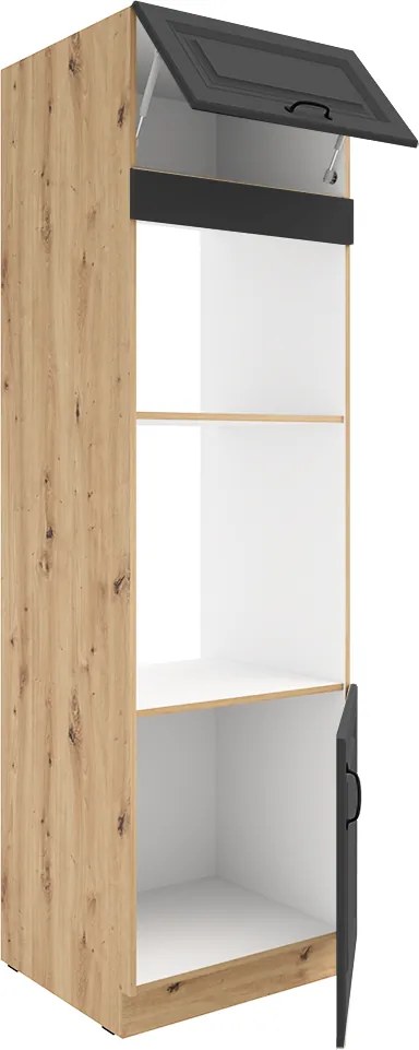 STILO gr | vysoká skříňka 60 DPM-210 2F na vestavnou troubu a mikrovlnku | 60 cm | UNI dvířka | artisan/grafit