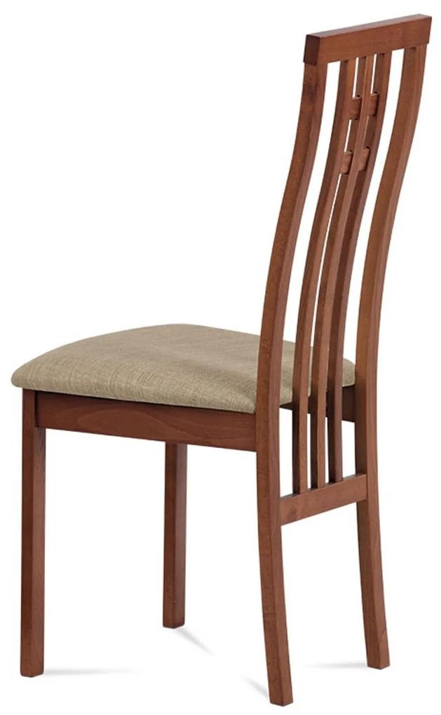 Jídelní židle BC-2482 TR3 Barva třešeň, látkový béžový potah