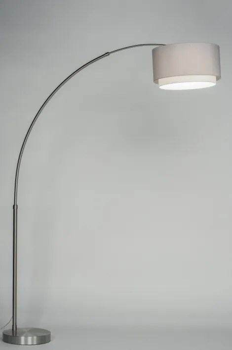 Stojací designová oblouková lampa Adamo Soffito Taupe Yersey