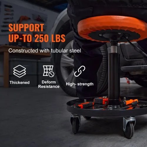 mechanická stolička, 113,4 kg rolovací pneumatická plazivá sedačka pro garáž/dílnu