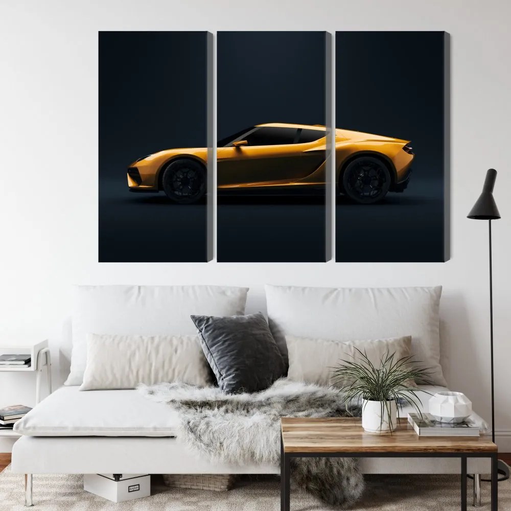 Vícedílný obraz Žluté 3D Sportovní Auto Nedostatek Nedostatek Plátno Canvas 150x100