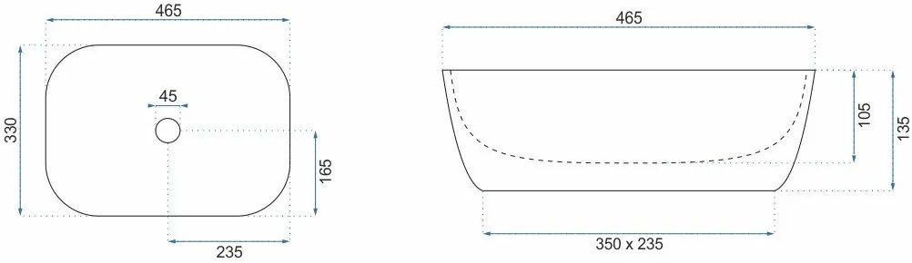 Keramické umyvadlo na desku REA BELINDA MARBLE černý mramor lesk