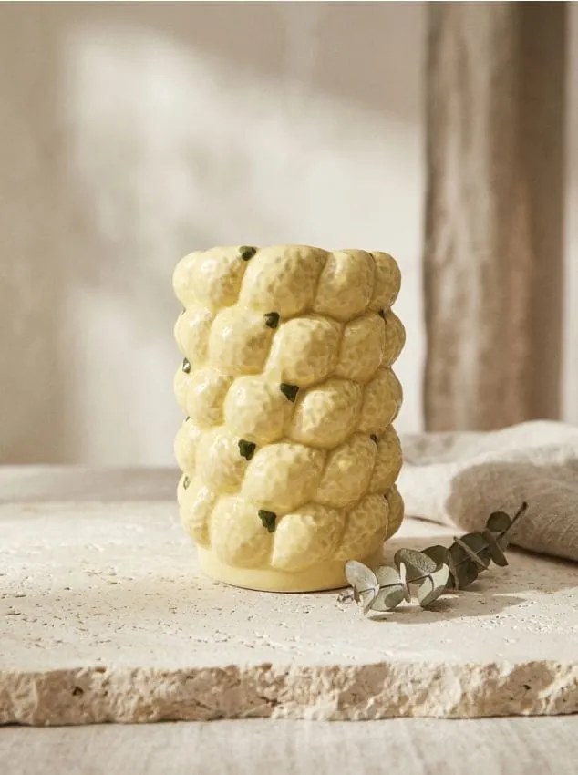 Sinsay - Keramická váza s motivem citronů - žlutá