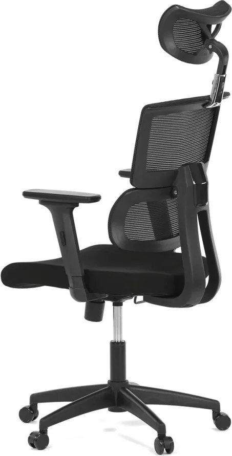 Kancelářská židle KA-B1025 BK, houpací mechanismus, černá síťovina (63 x 68) cm