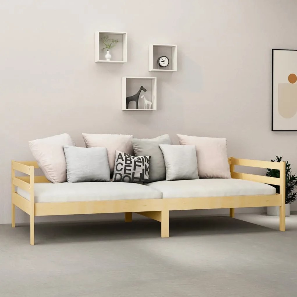 Válenda s matrací 90 x 200 cm masivní borové dřevo 3083554