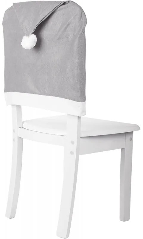 Vánoční potah na židli SANTA CLAUS šedý 1 ks