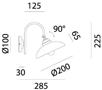 Il Fanale Country, rustikální nástěnná lampa z mosazi a benátského skla, 1x10W LED E14, prům. 20cm