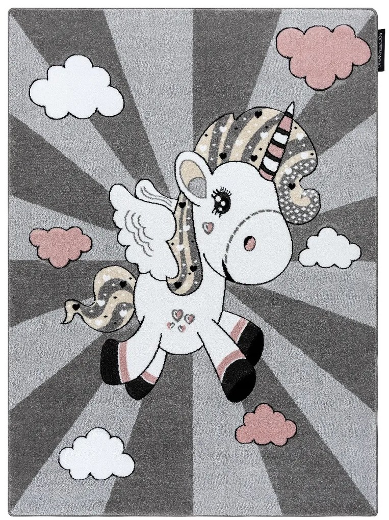 Dywany Łuszczów, Dětský kusový koberec Petit Unicorn grey, 160x220, šedá, dětský pokoj