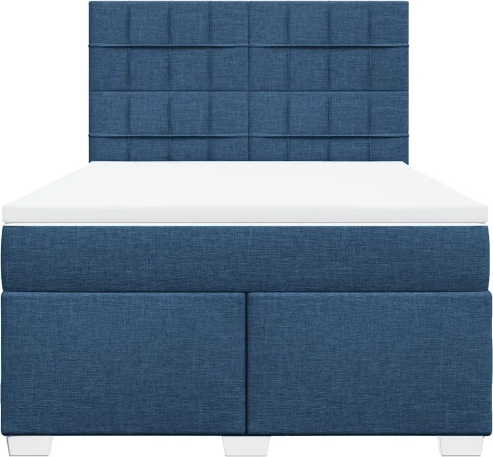 Box spring postel s matrací modrá 140x190 cm textil 3292789