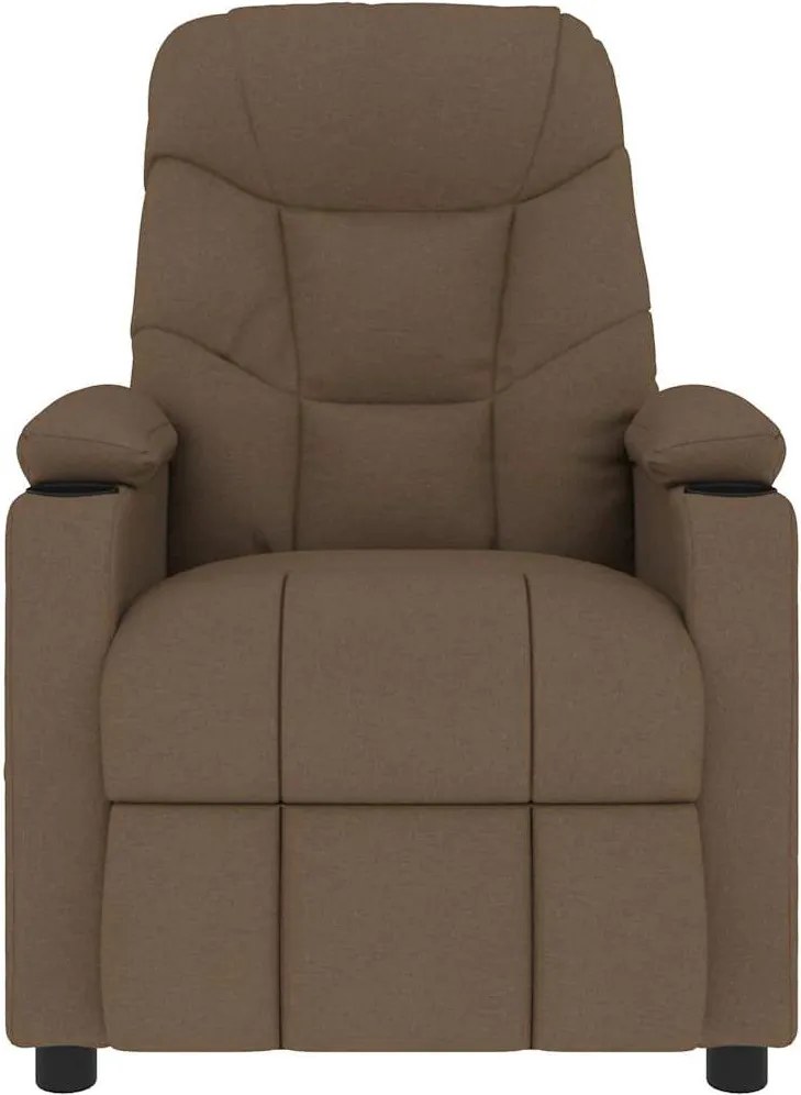 Masážní křeslo hnědé textil 339096